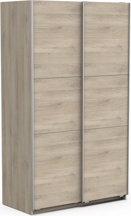 Demeyere Armoire Porte Coulissante Avec Penderie Moderne - Coloris Chêne Kronberg & Finitions Métal - 116,5 x 59,8 x 203 cm