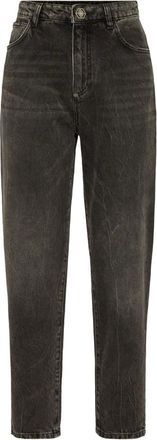 Philipp Plein Femme, Jeans, Gris, Taille: W29 Denim Pantalons Mom Fit Logo