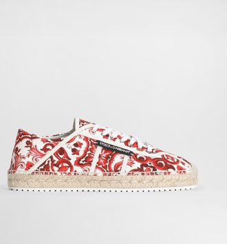Dolce & Gabbana Espadrilles Aus Canvas Mit Majolika-print - Mann Sandalen Und Slides Multicolor 40