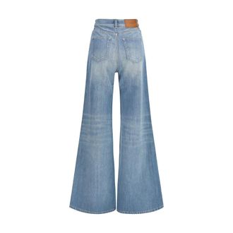 Chlo&eacute; Womens Blue Cotton Flared Jeans Clothing