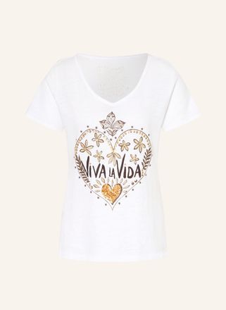 Grace Grace T-Shirt Mit Pailletten weiss