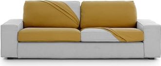 Eysa Bi-elastischer Sofabezug für Sitzfläche und Rückenlehne, Größe XXL, Senf, Harlem-Design