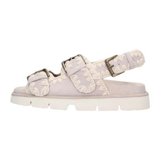 Mou Taupe Wildleder Flache Sandalen - - Shoes - Damen - Beige - 39 EU