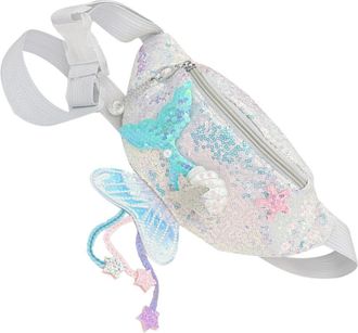 Yardwe Bauchtasche Meerjungfrau Pailletten Fanny Pack für Mädchen Verstellbar Cartoon Crossbody Tasche Modisch Vielseitig Tragbar als Kleiner Rucksack oder H