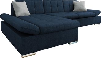 Mirjan24 Ecksofa Malwi Premium mit Regulierbare Armlehnen L-Form Sofa vom Hersteller Eckcouch mit Schlaffunktion + Bettkasten Couch Wohnlandschaft (Maya 09 + M
