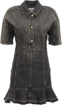 Ganni Femme, Robes, Noir, Taille: 36 FR Tint Edge Dress