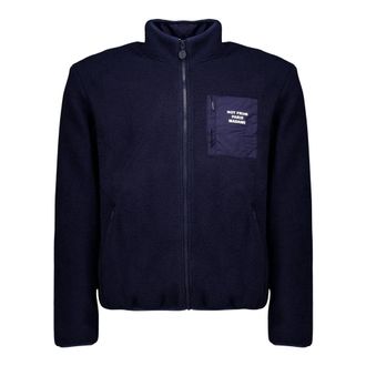 Dr&ocirc;le de Monsieur Veste Sherpa Zipp&eacute;e Slogan - Homme - Sport - Bleu - Taille: S
