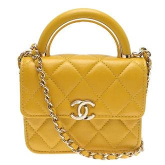 Chanel Pre-owned Cuir sacs-main - Femme - Pre-owned - Jaune - Taille: ONE Size