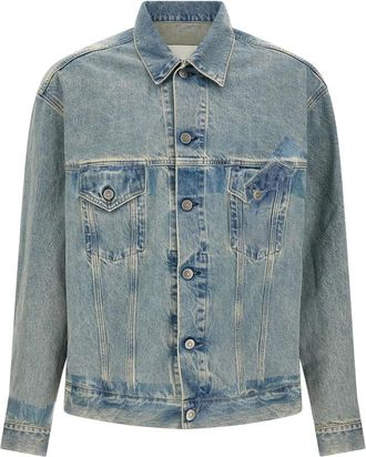 Maison Margiela Homme, Vestes, Bleu, Taille: L Veste en jean &agrave; bandes