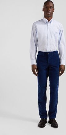 Eden Park Chemise En Coton Jacquard Bleu Ciel &Agrave; Rayures B&acirc;tons Coupe Regular