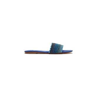 Maliparmi Maliparmi, Femme, Chaussures, Bleu, Taille: 38 EU Sandale Slide Orn&eacute;e de Perles D&eacute;grad&eacute;