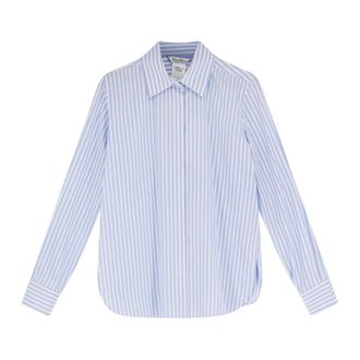 Max Mara Femme, Blouses et Chemises, Bleu, Taille: 42 FR Chemise Popeline