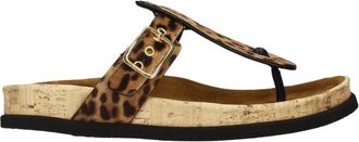 Premiata Femme, Chaussures, Brun, Taille: 39 EU Sandales &agrave; Boucle Imprim&eacute; Animal