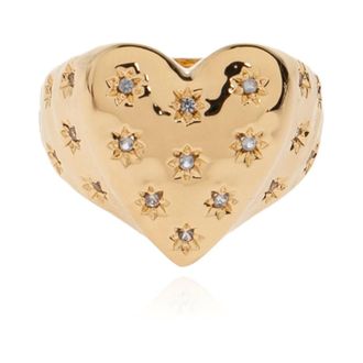 Zadig&Voltaire Femme, Accessoires, Jaune, Taille: 52 MM Bague Heartbreaker Over Strass