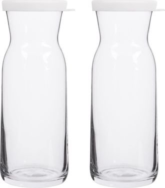 LAV Fonte Glas Carafes - 700ml - Weißer Deckel - Pack Von 2