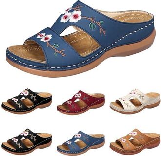 Generic Sandales orthop&eacute;diques compens&eacute;es pour femme, avec soutien de la vo&ucirc;te plantaire, sandales d&eacute;t&eacute; confortables, habill&eacute;es et d&eacute;contract&eacute;es, sandales de 