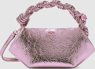 Ganni Sac Mini Bou Crushed Silver Pink