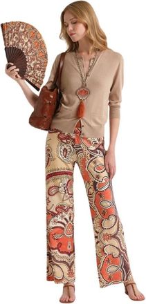 Maliparmi Maliparmi, Femme, Pantalons, Multicolore, Taille: 38 FR Hippie Lotus Pantalons