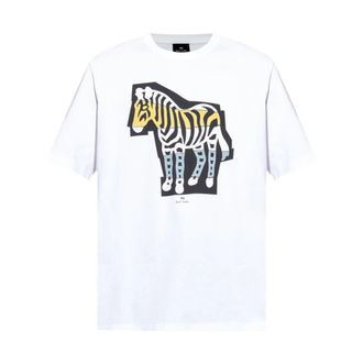 Paul Smith Zebra Print Wei&szlig;e T-Shirts und Polos - - Tops - Herren - Wei&szlig; - M