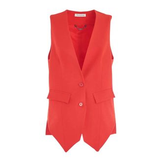 Manila Grace Femme, Vestes, Rouge, Taille: 36 FR Gilet