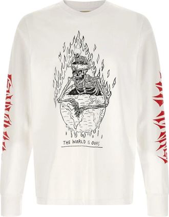 Gallery Dept. Homme, Sweatshirts et sweats &agrave; capuche, Blanc, Taille: L The World Is Ours L/S