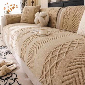Generic Weicher Baumwoll-Velours Haustiersofa-Bezug - rutschfeste & Waschbare Universaldecke, Schutz f&uuml;r Ecksofas Khaki 70 * 150cm/27.56 * 59.06in