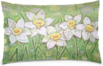 Generic Dekokissen Kissenbez&uuml;ge Fr&uuml;hling Wei&szlig;e Narzissen Blume Sofakissen Waschbar Wohnkultur Kissenbezug 40x60 cm, F&uuml;r Bett, Wohnzimmer
