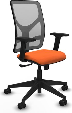 Piqueras y Crespo Drehstuhl f&uuml;r den Schreibtisch, mit 2D-Armlehnen, h&ouml;henverstellbare Lendenwirbelst&uuml;tze, ausgestattet mit 3 Positionen und Schneideschaum, Grau/Orange