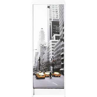 M&S Collection M&s - Classeur &agrave; rideau H103 cm blanc et d&eacute;cor New York
