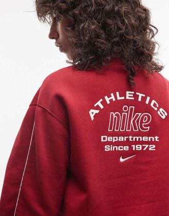 Nike Studio Fleece - Sweat de sport mi-&eacute;pais - Rouge