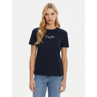 Tommy Hilfiger T-Shirt WW0WW45428 Dunkelblau Regular Fit