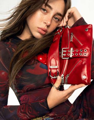 Desigual Sac en imitation cuir &agrave; boucle - Rouge