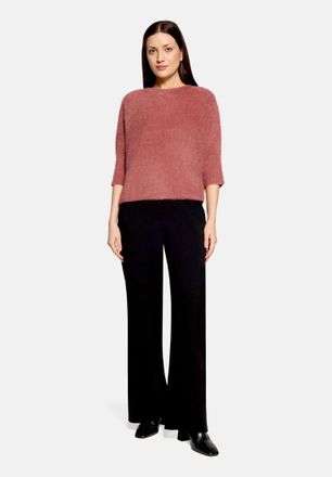 Betty Barclay Strickpullover BETTY BARCLAY Damen mit U-Boot-Ausschnitt, Damen, Gr. 36, rosa (dusty rot), Strick, Obermaterial: 92% Polyamid, 8% Polyester, oversize 