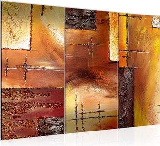 Runa Art Wandbilder Abstrakt Bild XXL Wohnzimmer Schlafzimmer Beige Braun Orange 120 x 80 cm 3 Teilig 100931a