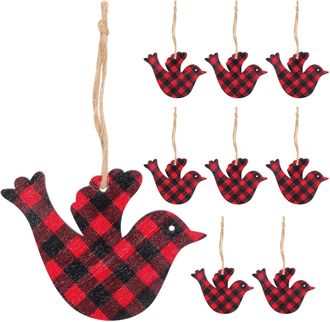 OSALADI 10st&uuml;cke Holz Weihnachtsbaum-h&auml;ngedekoration Rustikaler Weihnachtsanh&auml;nger zum Aufh&auml;ngen Weihnachtsdeko zum Aufh&auml;ngen