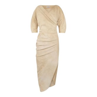 Cortana Femme, Robes, Beige, Taille: 44 FR Bougie, robe beige en lin