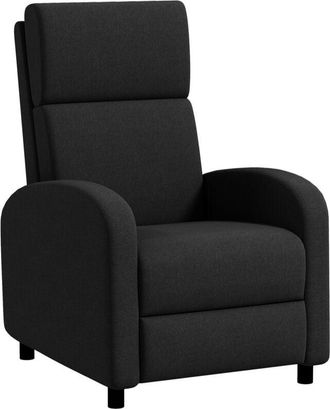HOMCOM Homcom - Fauteuil de relaxation inclinable r&eacute;glable repose-pied tissu noir