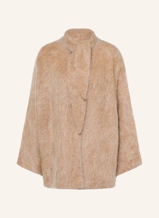 Mrs & Hugs Mrs & Hugs Strickjacke Mit Schluppe Und Mohair beige