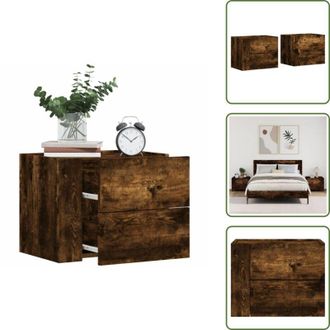 vidaXL Wand-Nachttische 2 Stk. R&auml;uchereiche 45x30x35 cm - Wandregal - Wohnraumgestaltung - Nachtk&auml;stchen - M&ouml;bel Online Kaufen - Holzschrank
