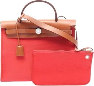 Herm&egrave;s Sac &agrave; main Pre-owned Vintage en toile - Femme - Pre-owned - Rouge - Taille: ONE Size