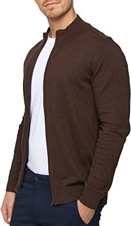Indicode Hommes Lau Cardigan | Gilet composé à 80% de Coton DK Brown Mix XXL