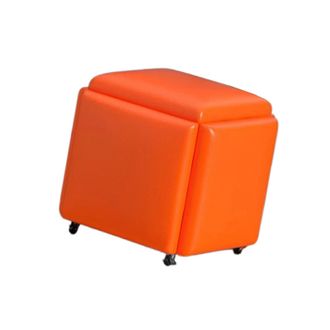Generic 5-in-1-sitzender osmanischer W&uuml;rfelstuhl aus Leder, Make-up-Hocker mit Rollen, for die Verwendung im Wohnzimmer, im Eingangsbereich, im Schlafzimmer, 