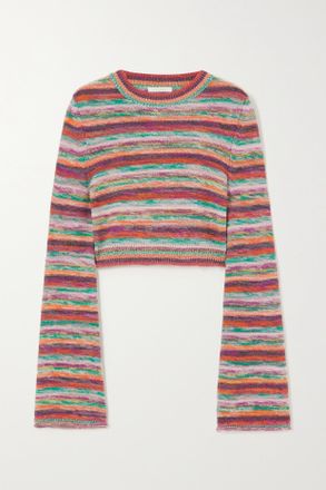 Chlo&eacute; Verk&uuml;rztes Oberteil Aus Einer Woll-kaschmirmischung In Space-dye-optik - Lila