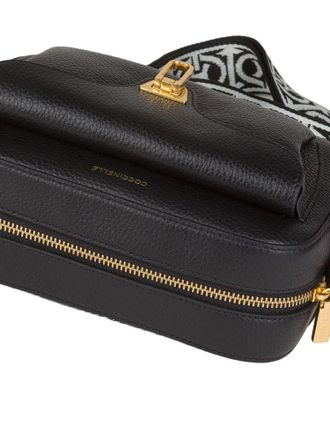 Coccinelle Womens Crossbody Bag Black Cowhide | Ribbon: Polyester - Crossbody-Bags