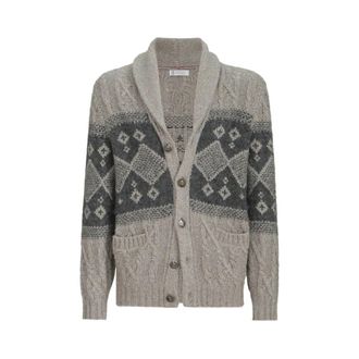 Brunello Cucinelli Chin&eacute; Cardigan - - Knitwear - Herren - Grau - XL