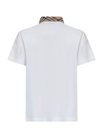 Burberry Mens Polo Shirt Chalk White Cotton T-shirts And Polos