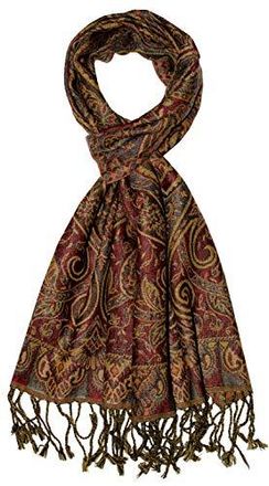 Lorenzo Cana Lorenzo Cana - Écharpe pour homme en laine douce Merinolamm motif cachemire multicolore, 35 cm x 160 cm, Couleur : rouille/multicolore, Taille Unique