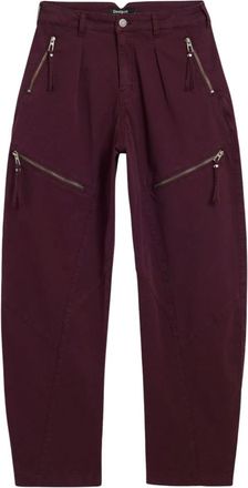 Desigual Femme, Pantalons, Rouge, Taille: 38 FR Zips de Pantalon