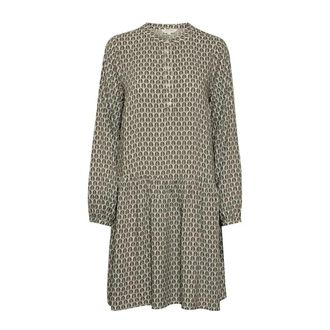 Part Two Schwarzes Grafisches Blattmuster Kleid - - Dresses - Damen - Mehrfarbig - 3XL