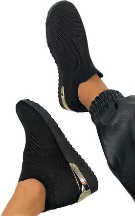 ORANDESIGNE Damen Modisch Laufschuhe Frau Mädchen Atmungsaktiv Mesh Sportschuhe Klassisch Elastisch Leichtgewicht Weich Gemütlich rutschfest Freizeit Tennisschuhe